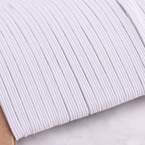 50Y Elastic Cord Elastic Rope White Flat Elastic Rope Elastic Band ...