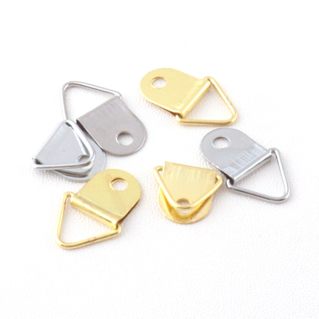 Gold/silver Triangle D Ring 7/16 Inch Picture Frame Hanger Strap Mini ...