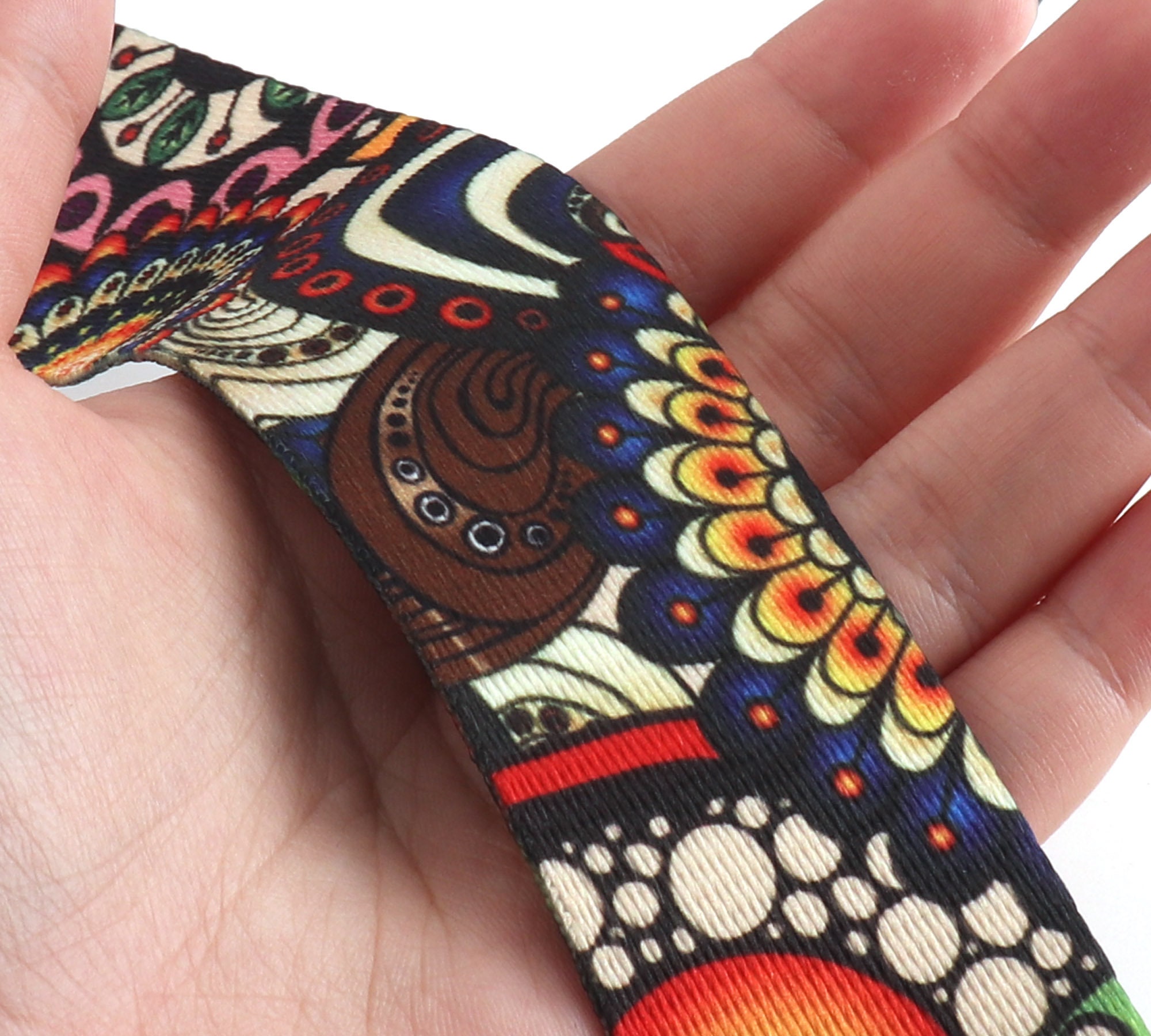 Soft Webbing 1 1/2 Inch Beautiful Pattern Ribbon Folk Style Webbing for ...