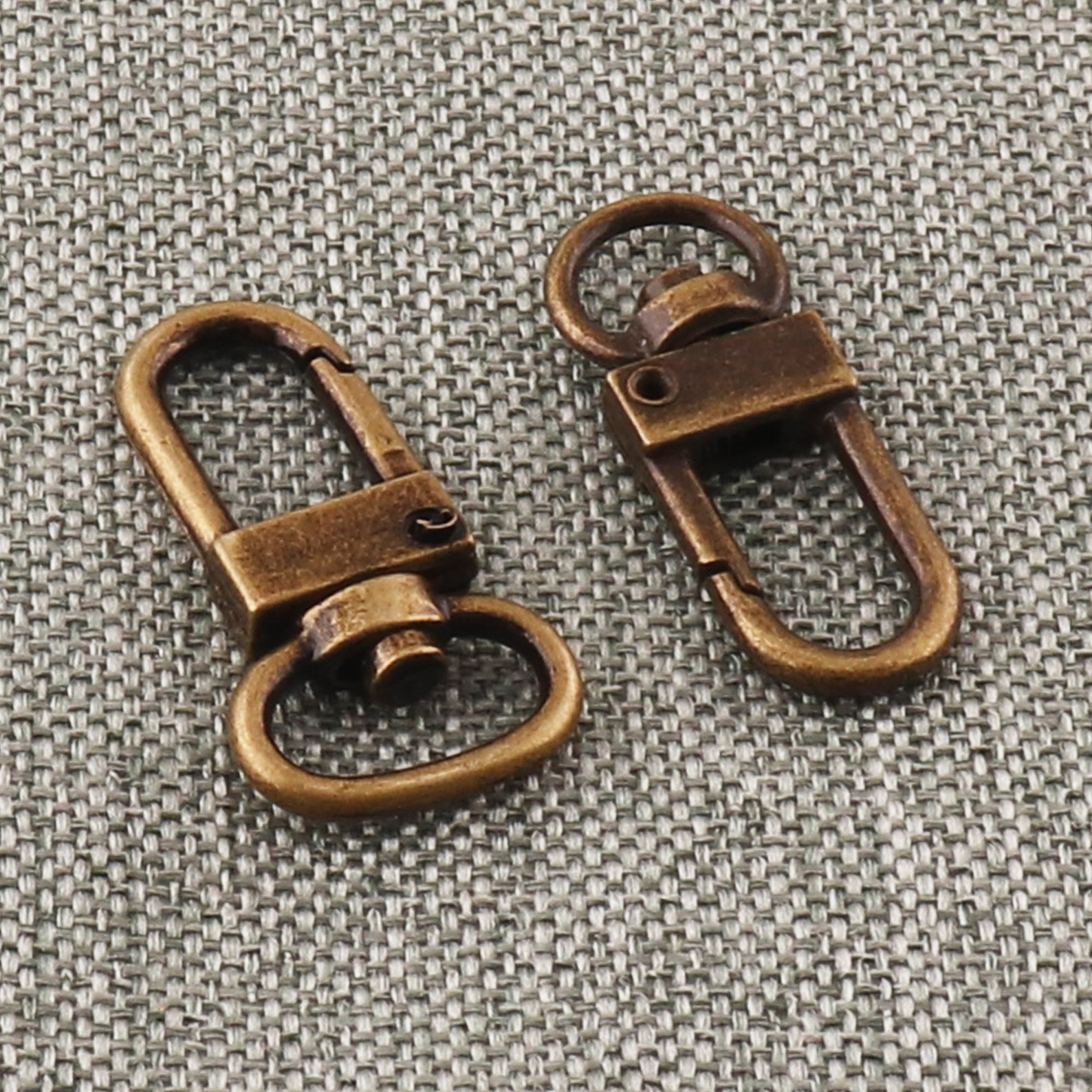 Snap Hook 9/14mm Tiny Push Gate Clasp Antique Brass Swivel Lobster ...