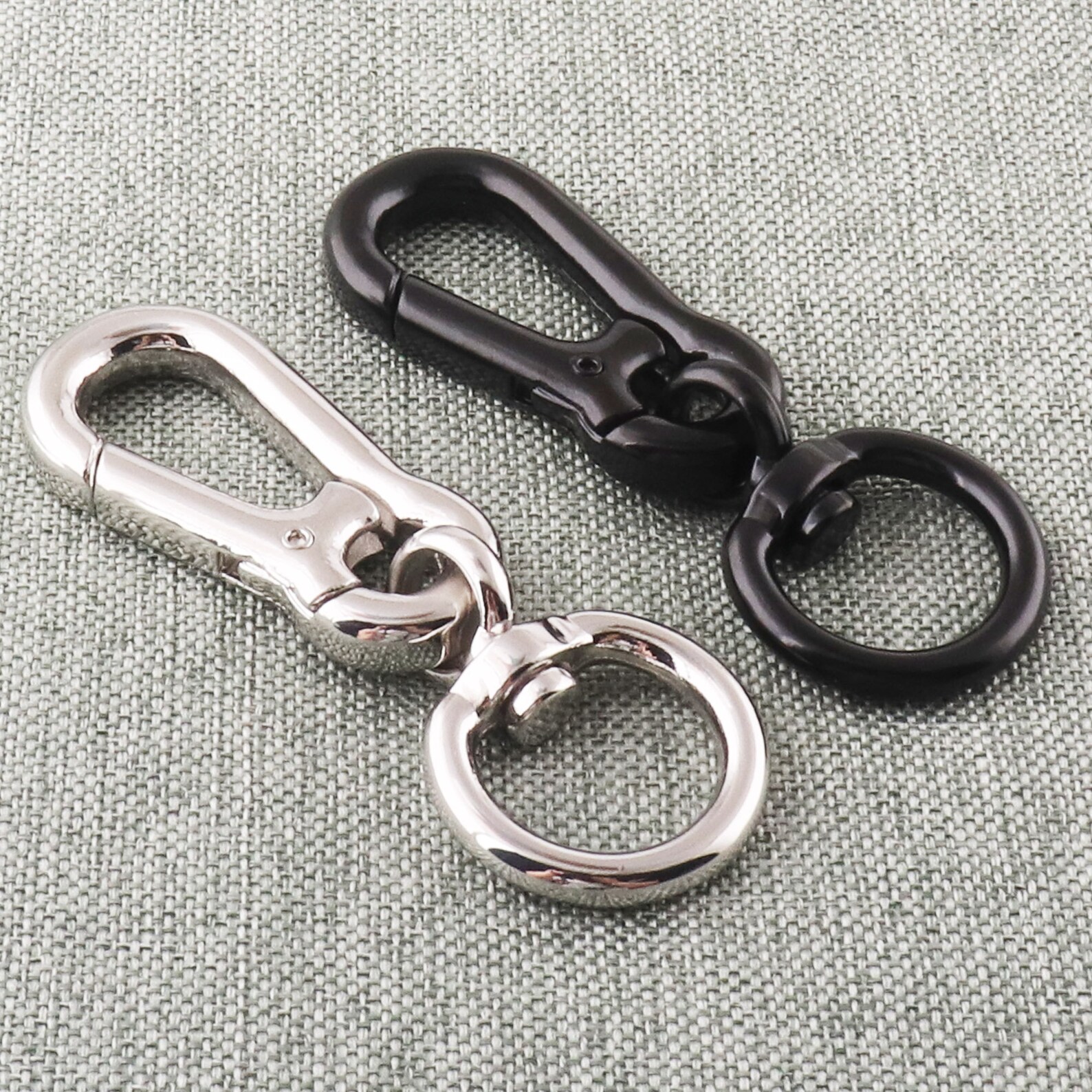 Silver/black Swivel Clasps With O Ring Swivel Hook Key Chains - Etsy