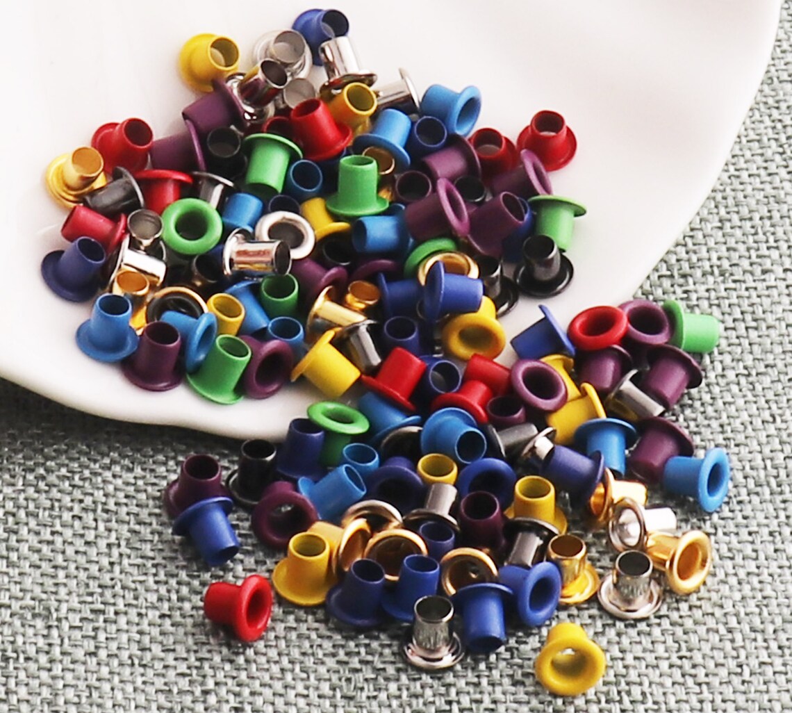 Colorful Grommets 2mm Eyelets 100pcs CHOOSE YOUR COLOR Small Grommets ...