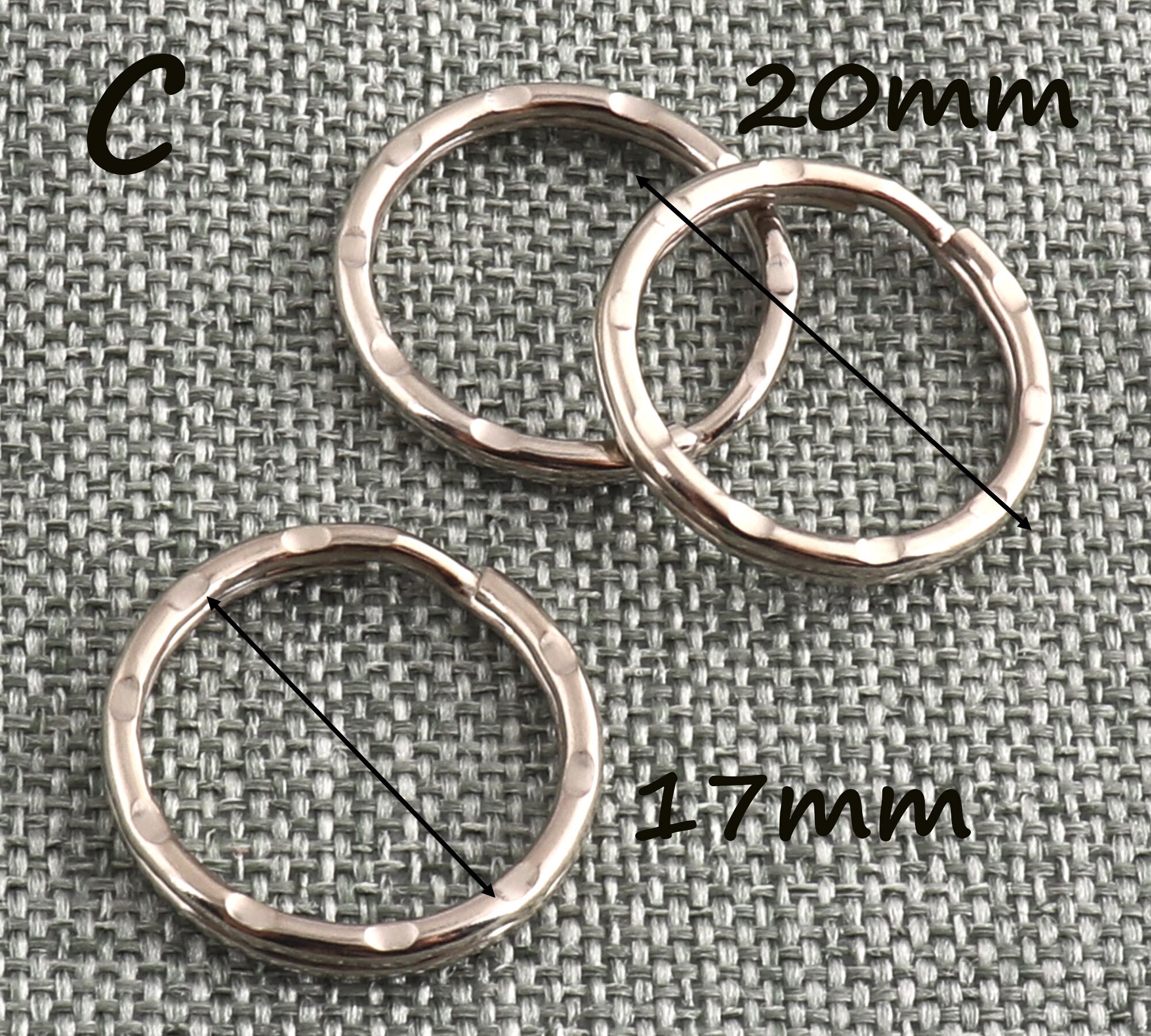 Silver Split Ring Key Chain Ring Large Key Fob Ring 1 Inch Metal Split ...