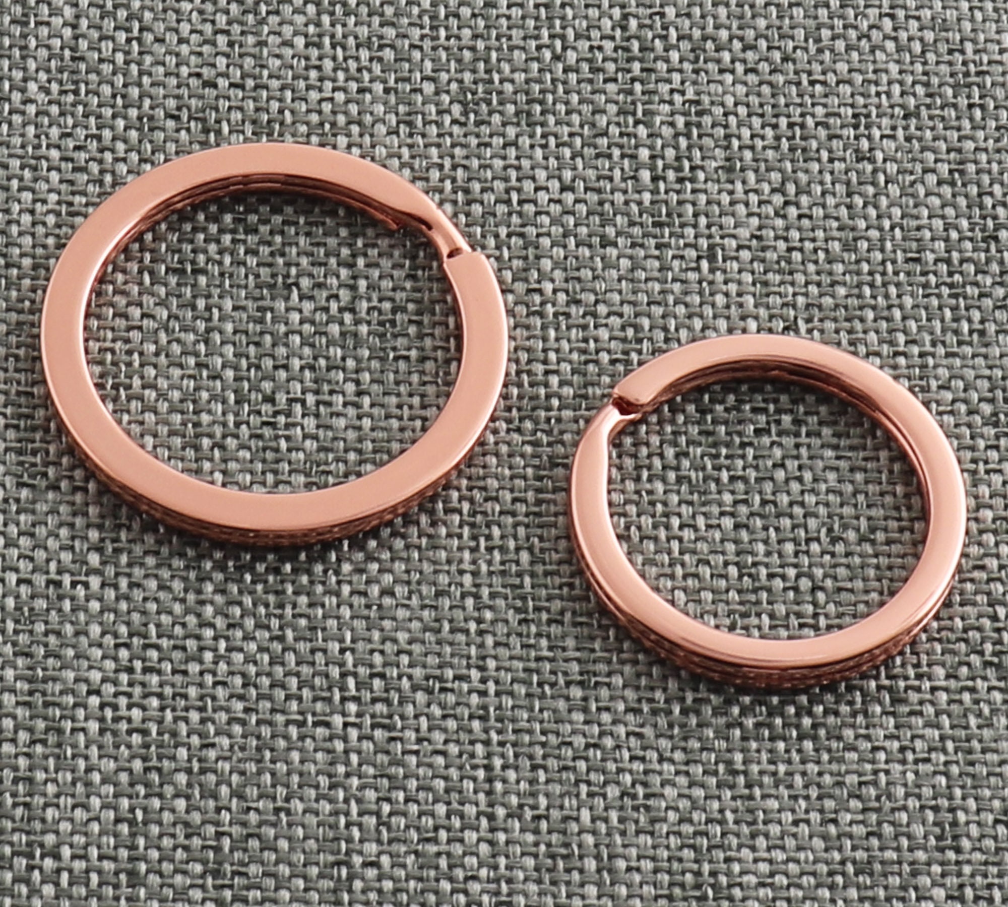 Key Ring Rose gold Flat Key Ring 25/30mm Split Ring Connectors | Etsy