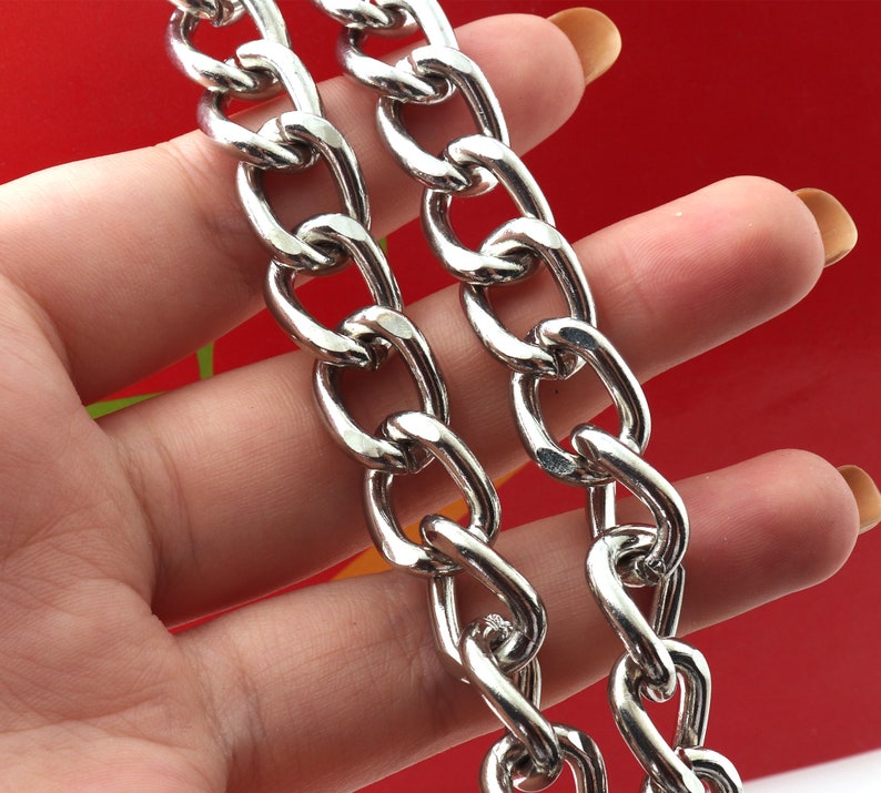 Silver Purse Chain Chunky Chain Heavy Iron Curb Chain Purse - Etsy
