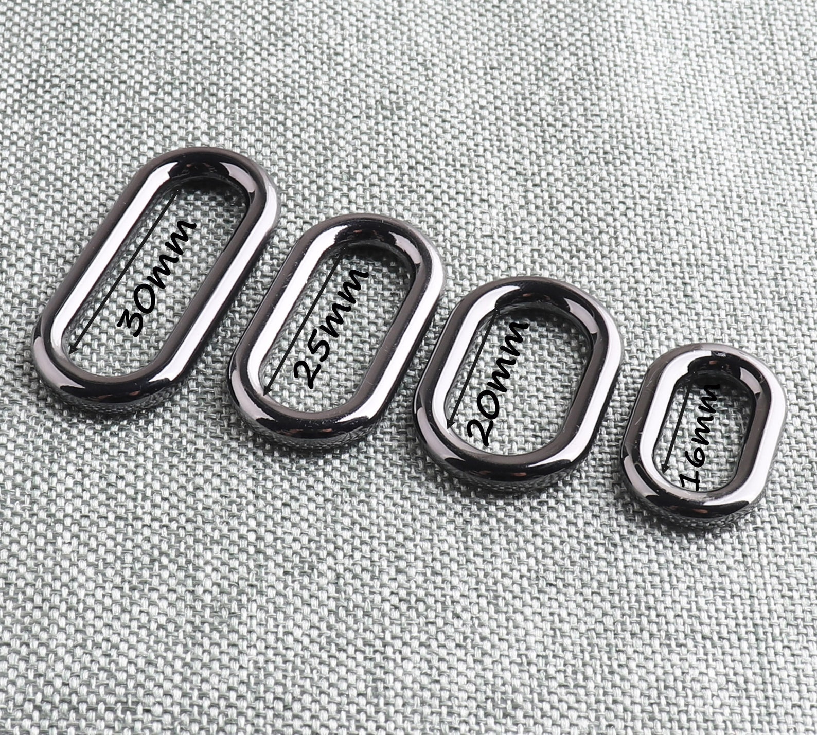 Gunmetal O Ring Oval O Ring Oval Rectangle Rings 2 Inch Slide | Etsy