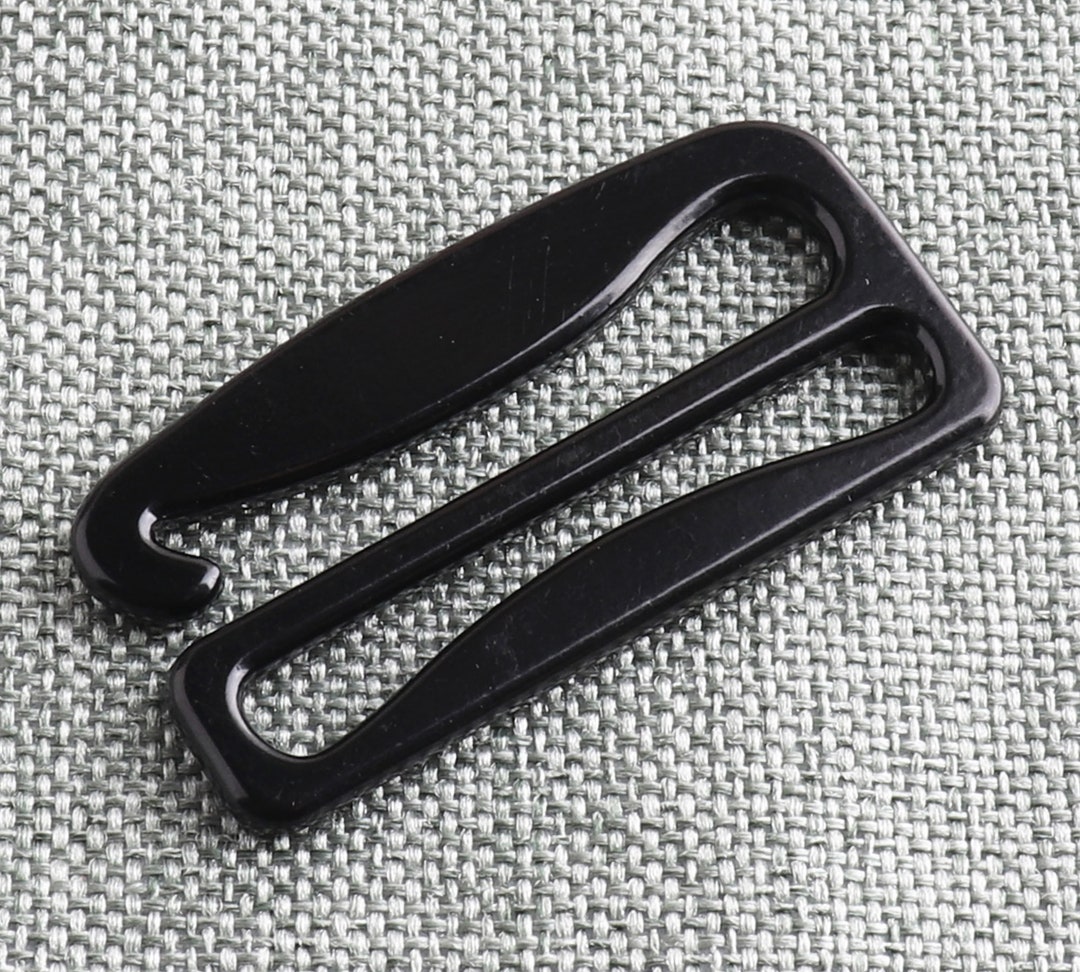 G Hook Bra Strap Slider Hooks 1 1/2" Black Colored Metal Swan Hooks ...