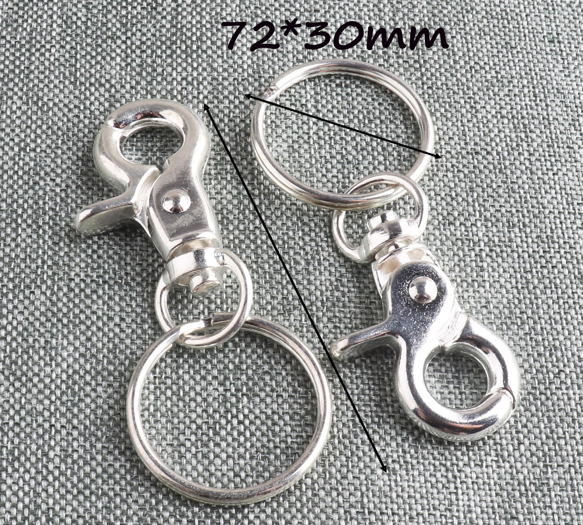 Lobster Swivel Clasp With Key Chain Ring Plated Silver/black | Etsy