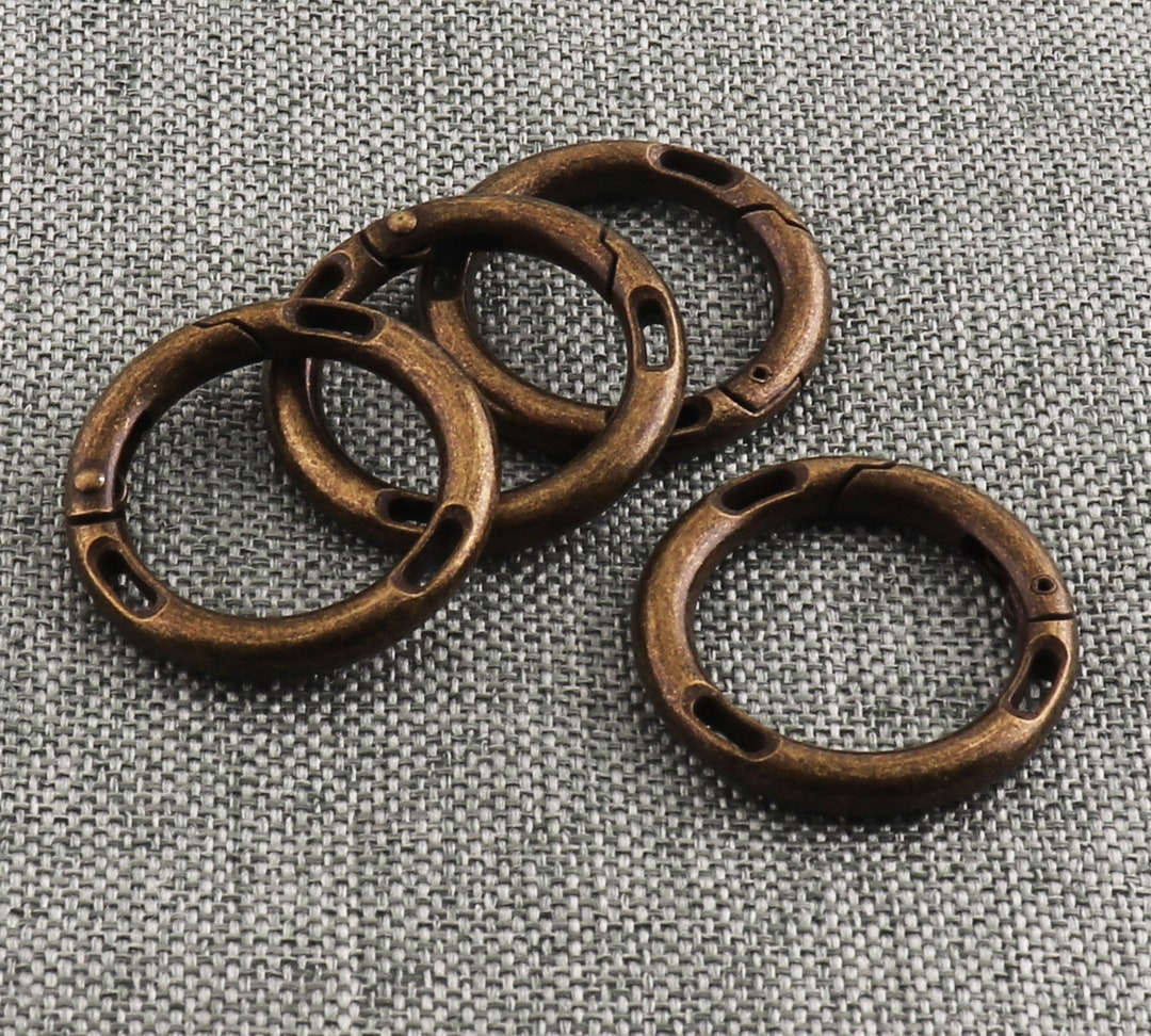 Antique Bronze Spring Ring Clasp With Hole 21mm Round Circle Gate Ring ...