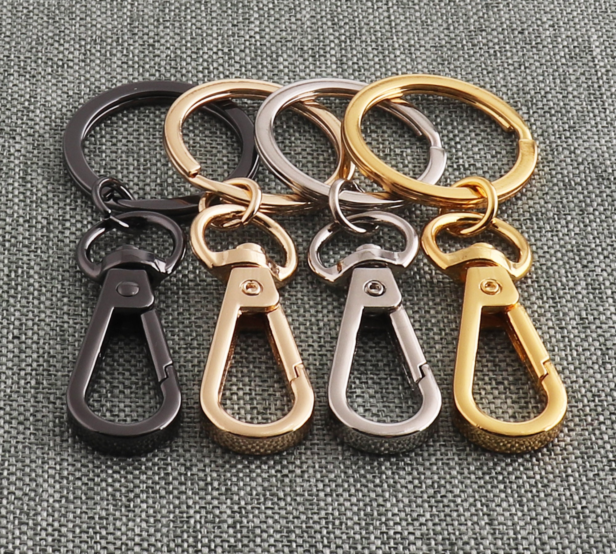 Large Key Chain 79mm Key Ring With Lobster Swivel Clasps Gunmetal ...