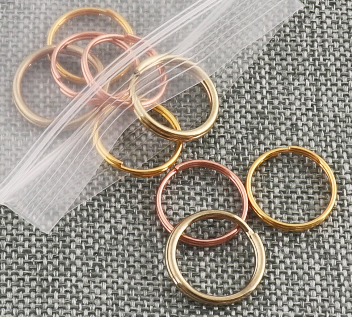 Split Ring Rose Gold/gold/light Gold 14mm Jump Ring Bulk Jump | Etsy