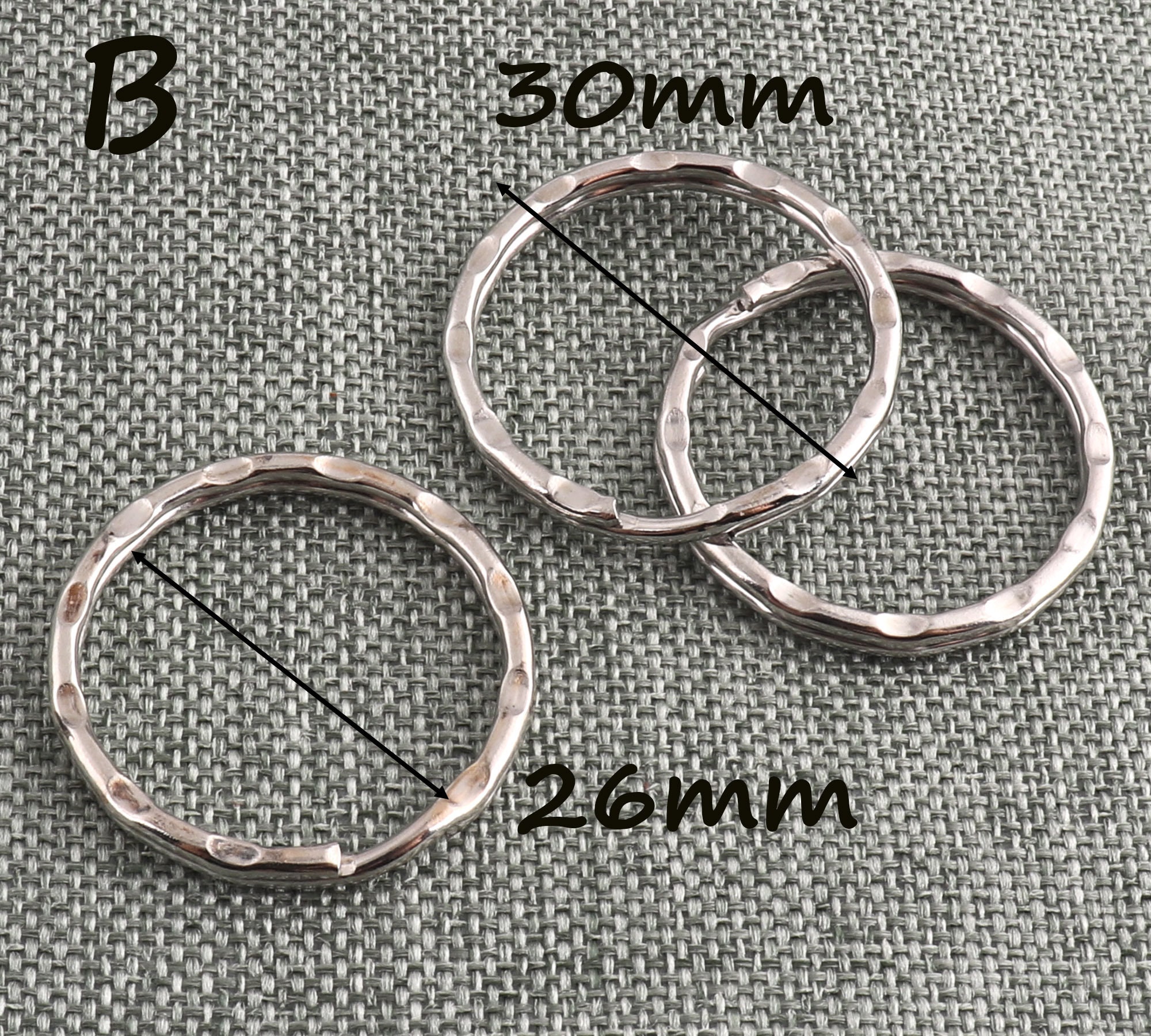 Silver Split Ring Key Chain Ring Large Key Fob Ring 1 Inch Metal Split ...