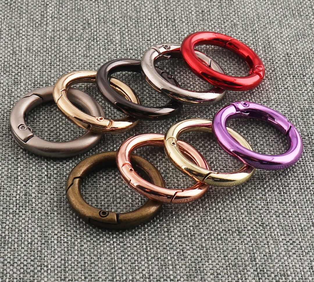 Spring Ring Round Gate Ring Carabiner Snap Clip 3/4" Alloy Trigger ...