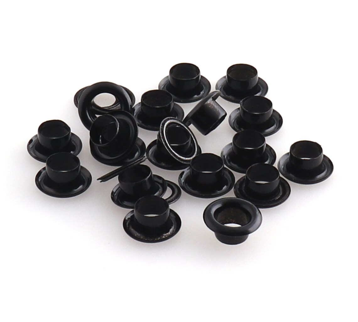 6mm Shiny Black Grommets for Leather Crafts Canvas Shoes Banner Eyelets ...