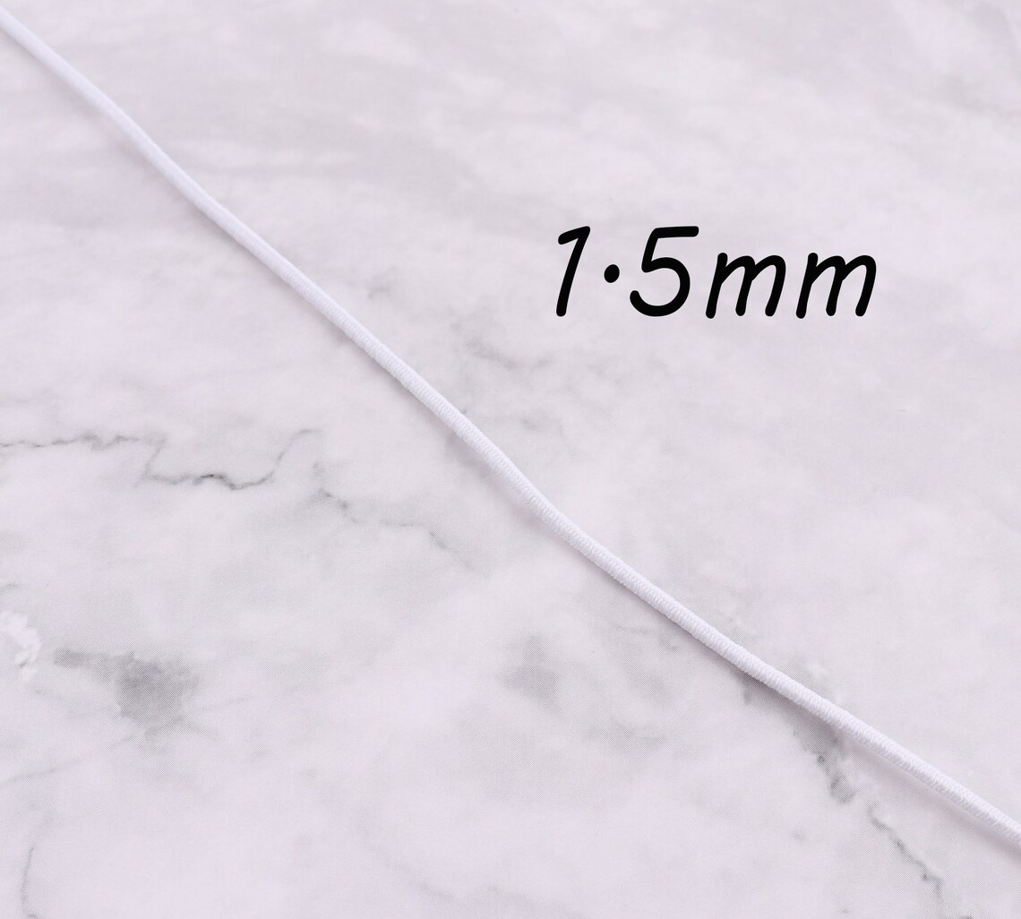 100 Meters Elastic Rope 1.5mm round elastic cord white elastic | Etsy
