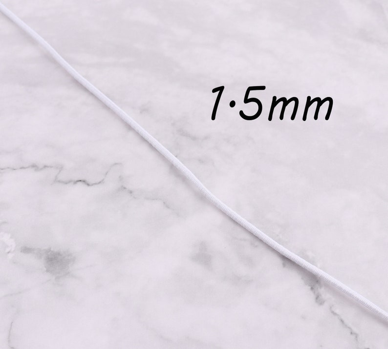 100 Meters Elastic Rope 1.5mm Round Elastic Cord White Elastic - Etsy