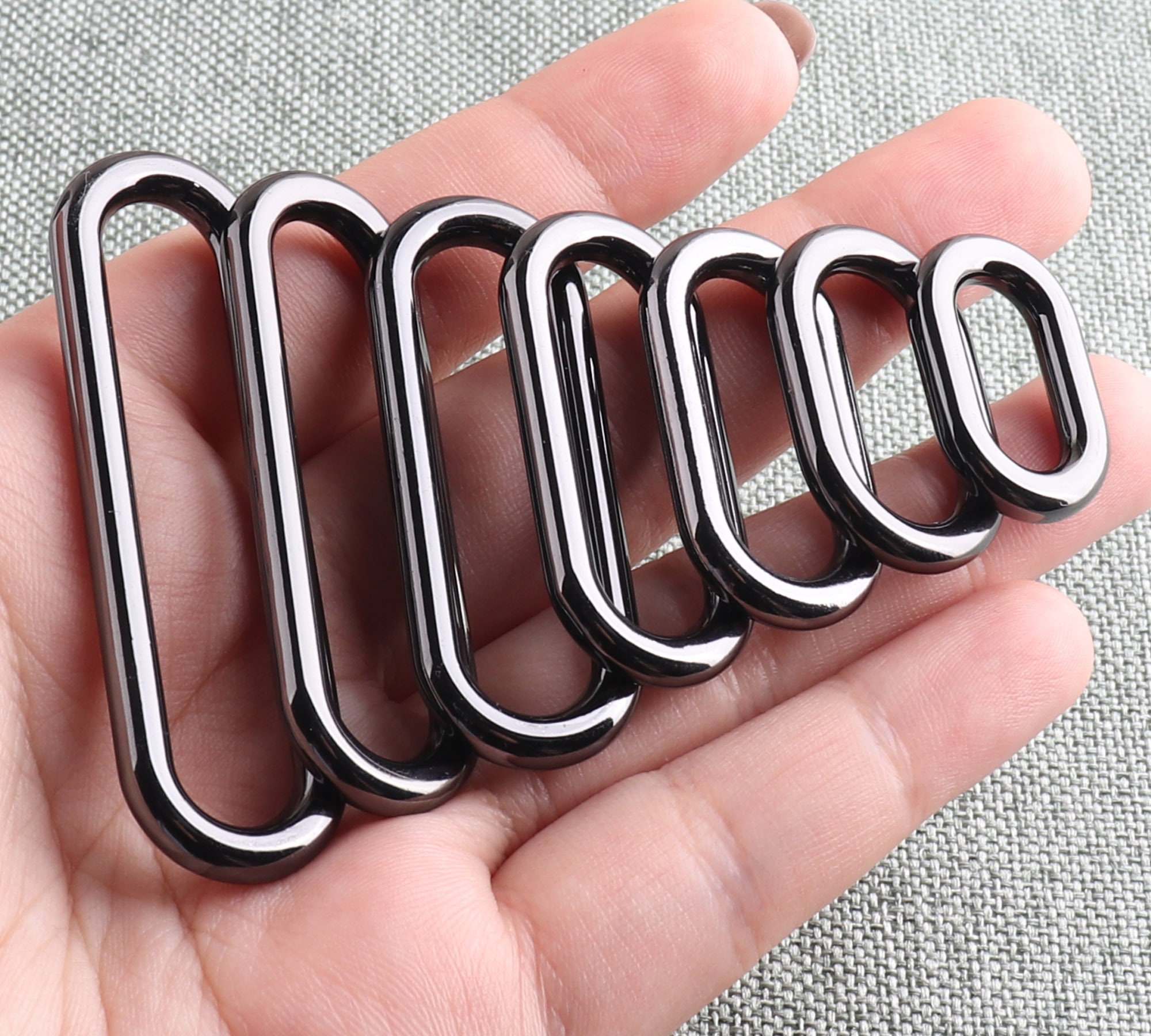Gunmetal O Ring Oval O Ring Oval Rectangle Rings 2 Inch Slide - Etsy UK