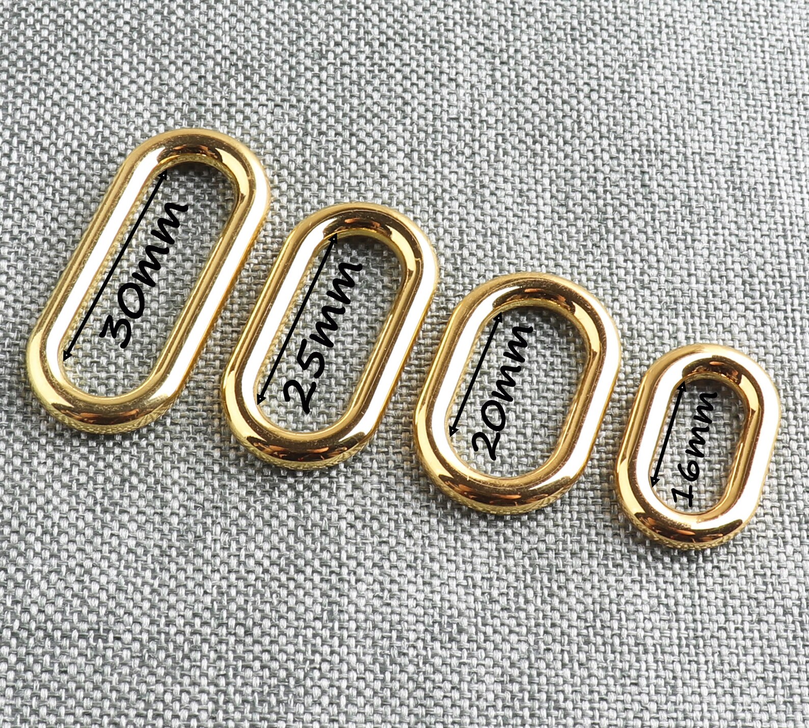 O Ring Oval Rectangle Rings Gold O Ring Multi Size 1 Inch Zinc Alloy O ...