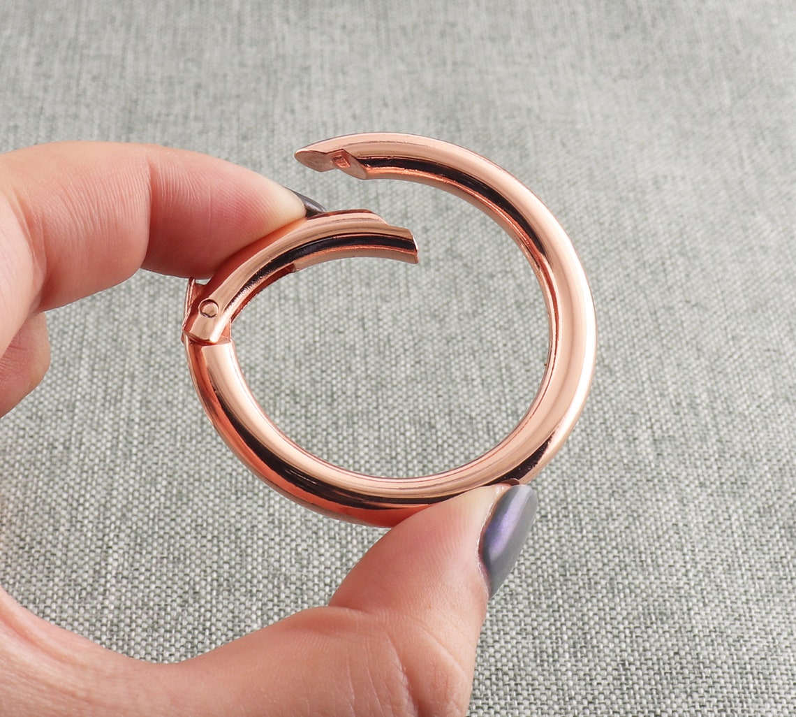 Rose gold Spring Clasp 1.5 Round Spring Snap Clip Hook | Etsy