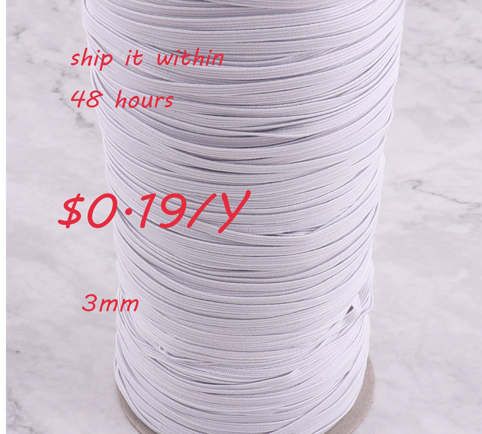 50Y elastic cord Elastic Rope White Flat Elastic Rope elastic | Etsy