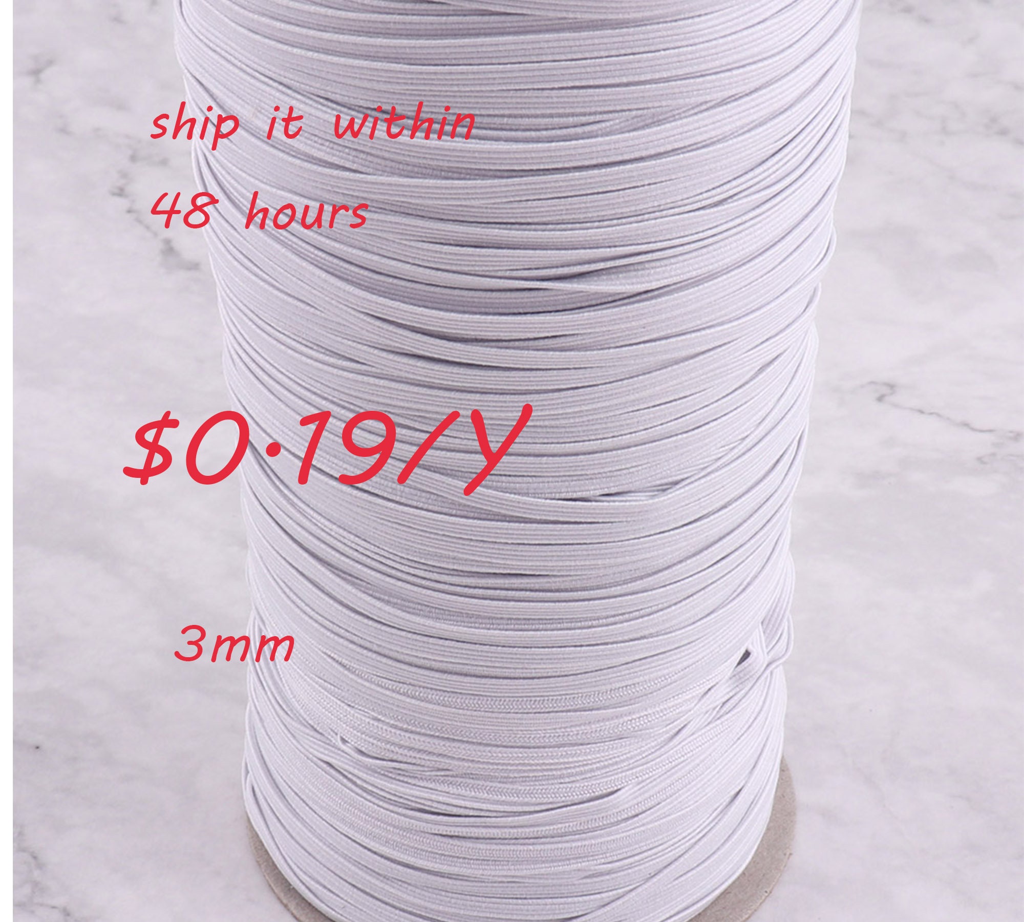 50Y elastic cord Elastic Rope White Flat Elastic Rope elastic | Etsy