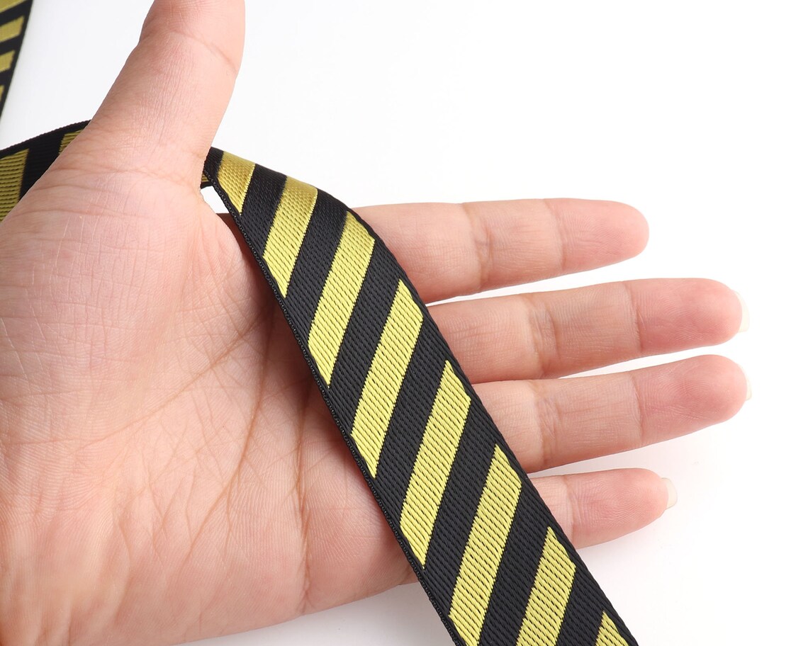 Nylon Webbing-125mmyellow Black Soft Striped Webbing - Etsy
