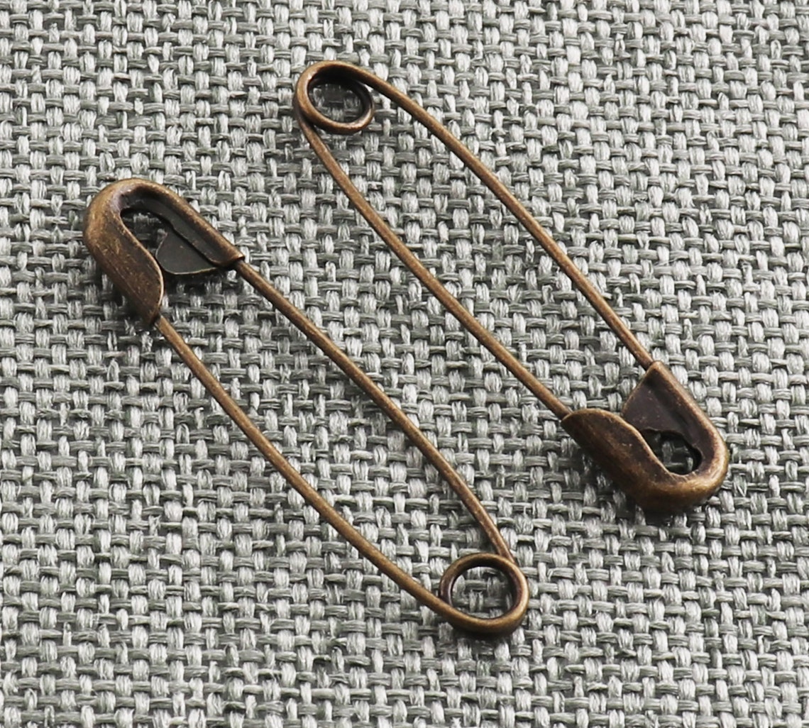 Antique Bronze Safety Pins Small Needles 31mm Brooch Kilt Pins Bulk ...