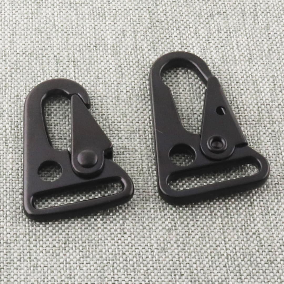 Metal Snap Hook 1 Inch 2/4pcs Black HK Style Carabiner Keyring Clip ...