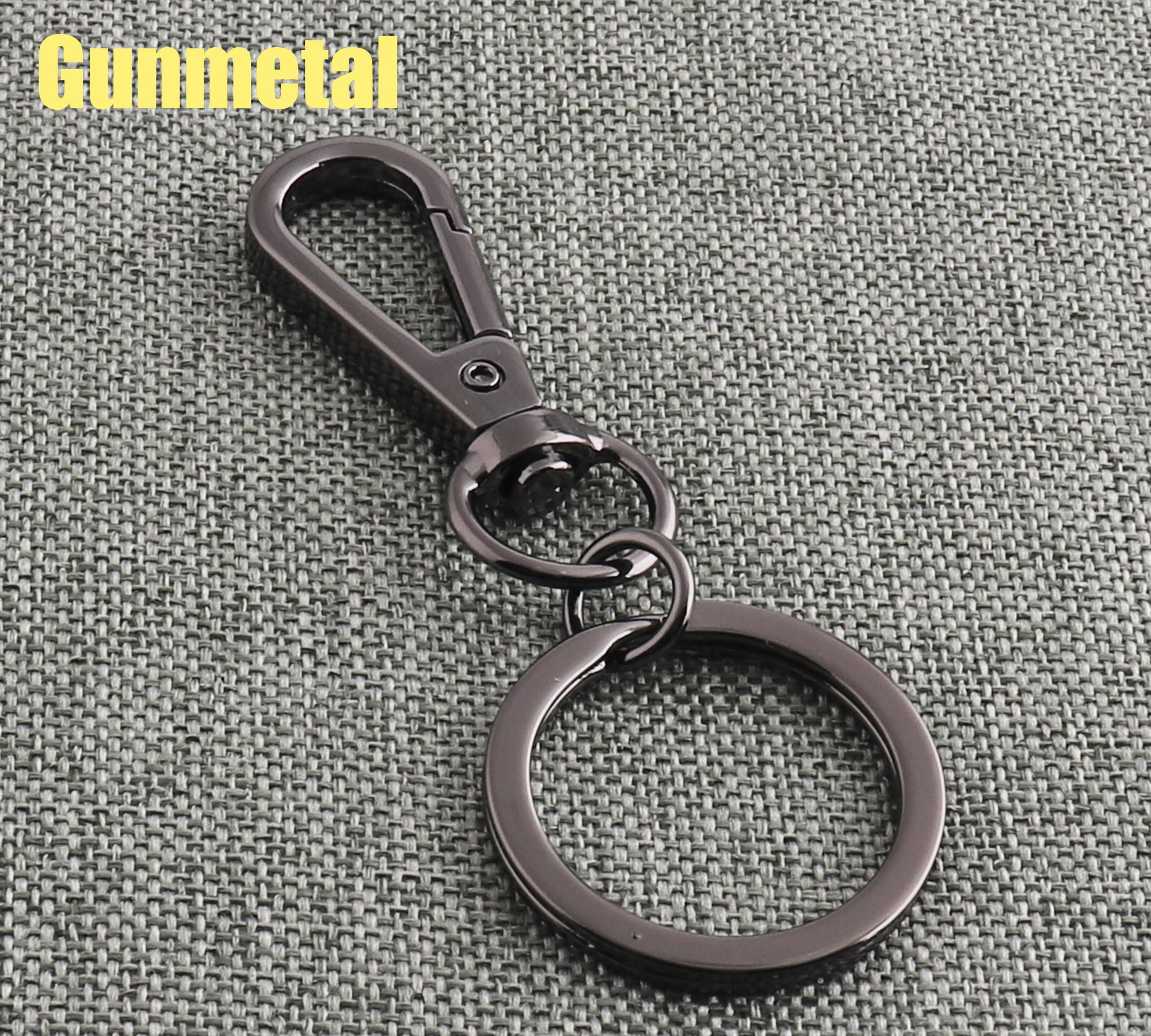 Large Key Chain 79mm Key Ring With Lobster Swivel Clasps Gunmetal ...