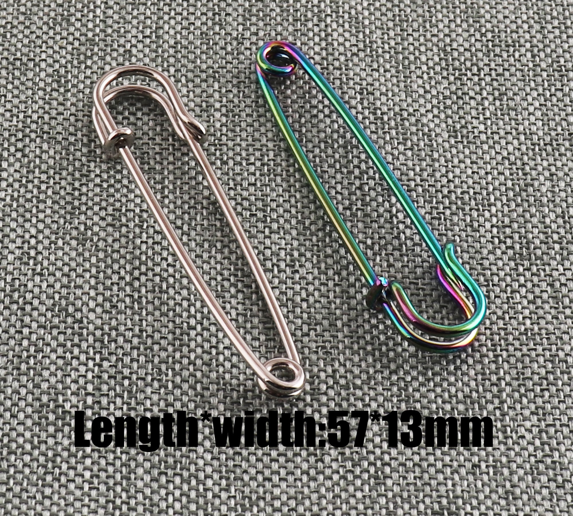 57mm Safety Pins Brooch Pins Silver/Rainbow Sewing Pins Metal | Etsy