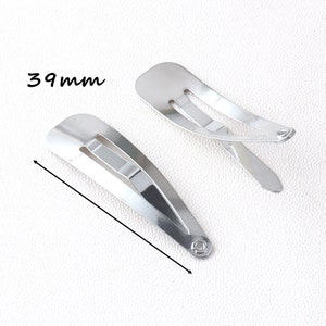 Snap Clips Silver Snap Hair Clips Mini Tear Drop Clips 31/39/49mm Clips ...