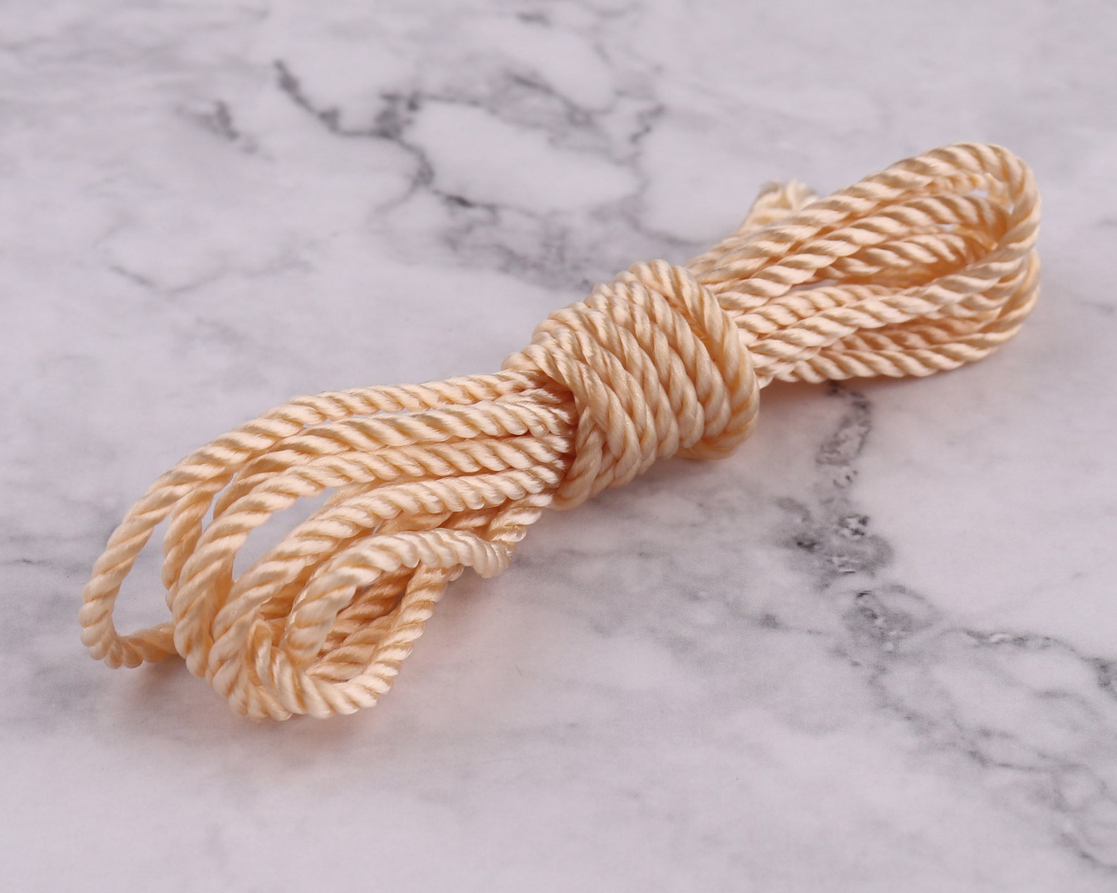 Braided Cord Twisted Rope Decorative String Satin 2mm Beige | Etsy