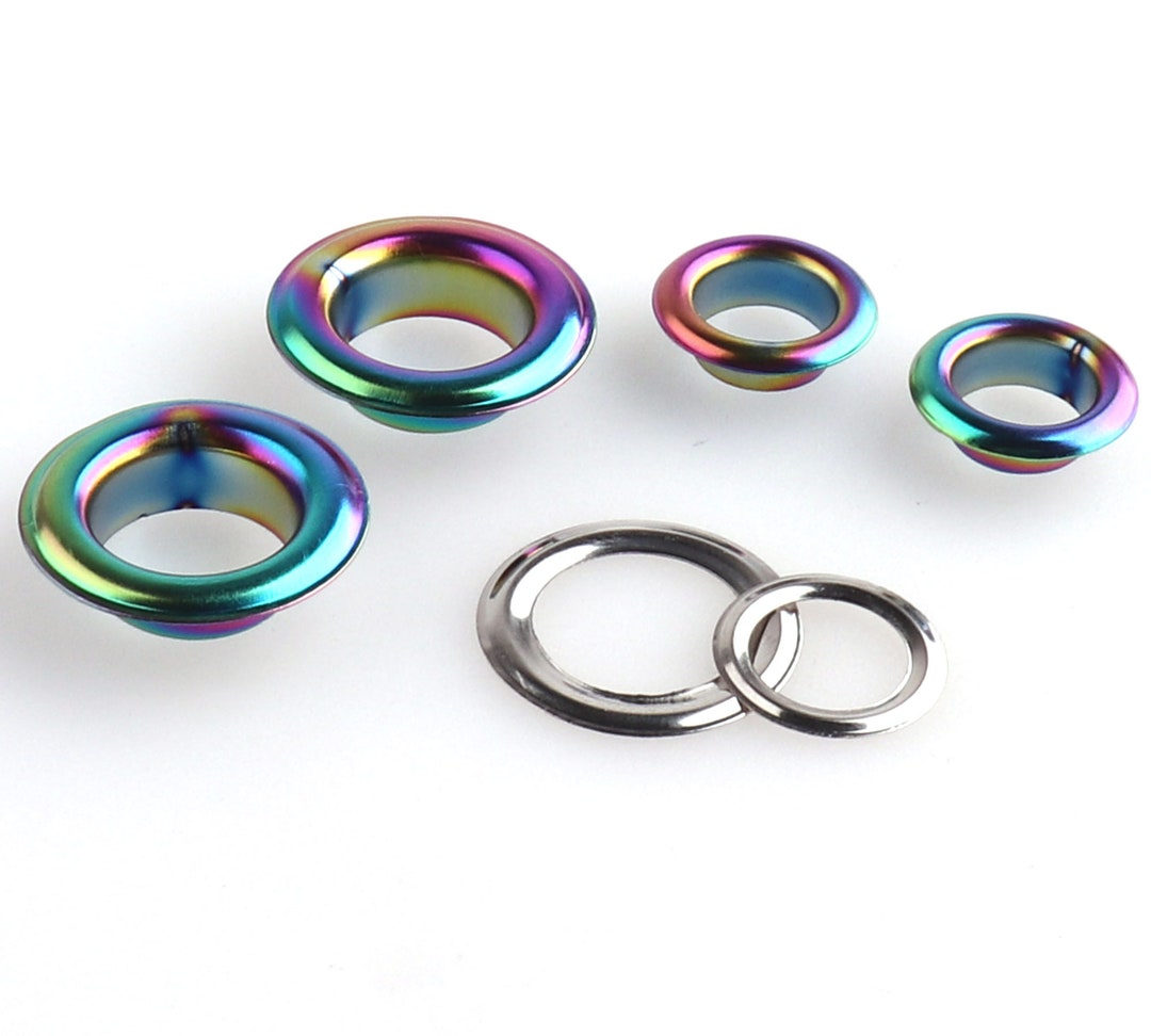 Eyelets With Washers Craft Rainbow Repair Grommet 10/13mm Plated Metal ...