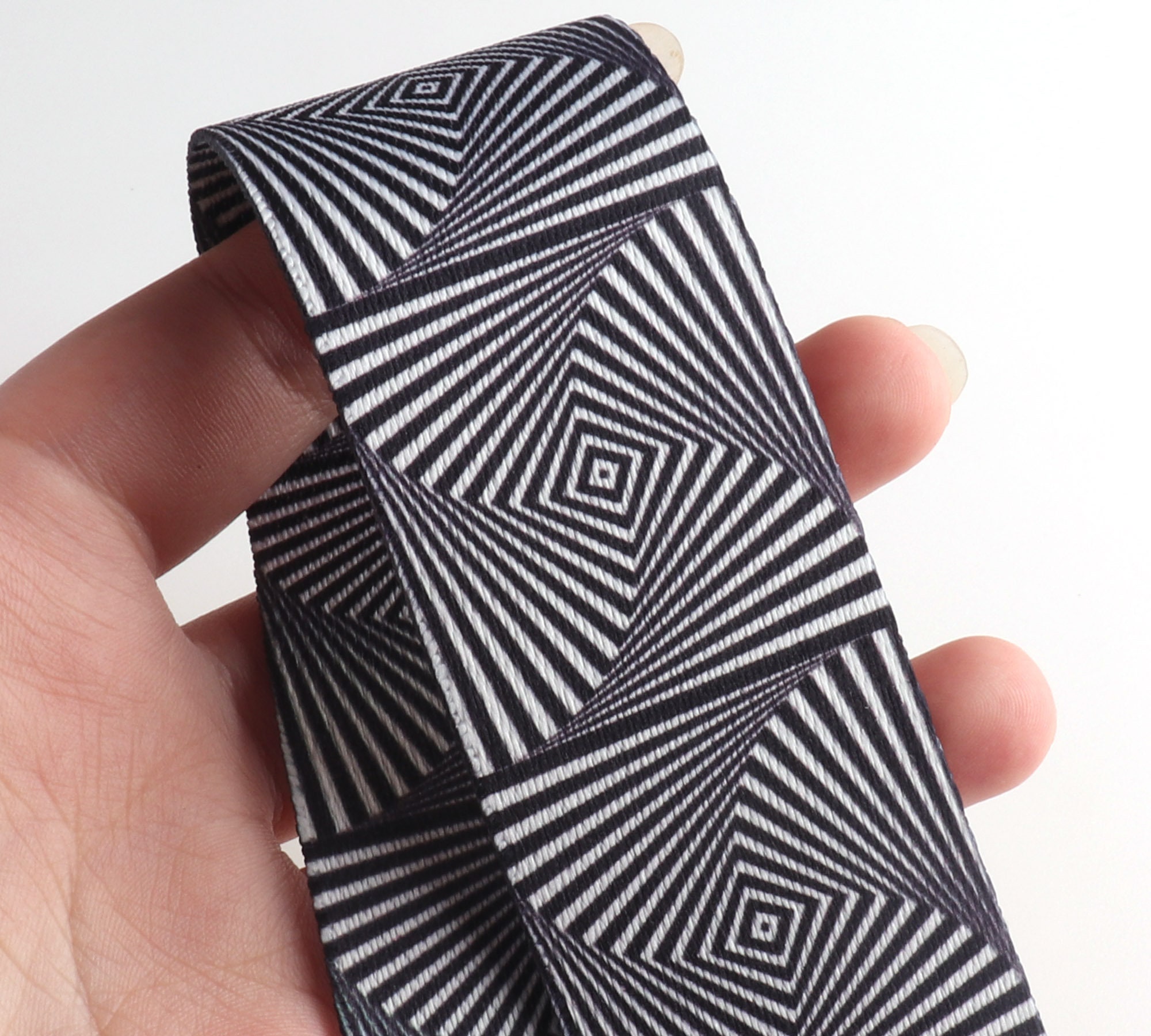 1 1/2 Webbing Black Soft Webbing With Geometric Pattern - Etsy Singapore