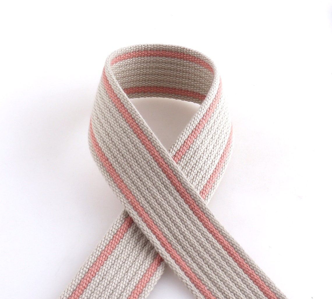 Pink Webbing 31mm Wide Cotton Webbing Stripe Webbing Strong | Etsy