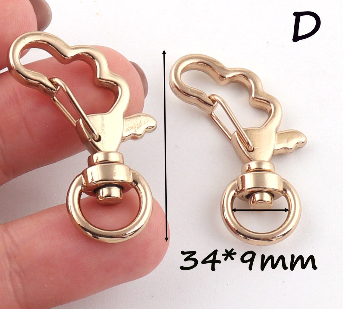 9mm Light Gold Swivel Clasp Cat Flower Shape Lobster Clasp Cute Snap ...