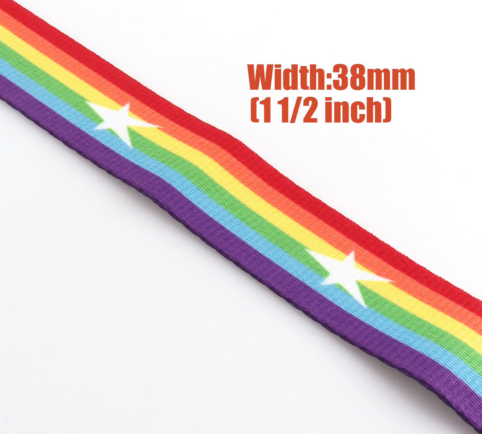 Ribbon Rainbow Stripe Webbing With Star 1 1/2 Inch Soft Cotton | Etsy