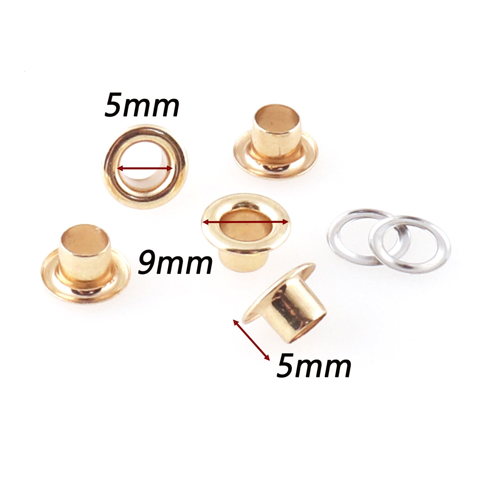 Light Gold Eyelet 5mm Grommet for Shoes Clothes Crafts Eyelet Repair ...