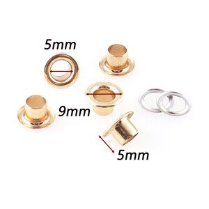 Light Gold Eyelet 5mm Grommet for Shoes Clothes Crafts Eyelet Repair ...