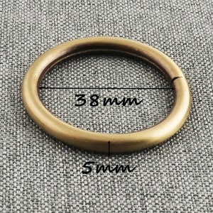 4pcs Antique Brass Thick Webbing Metal Buckle Loop 1 1/2 Inch Non ...
