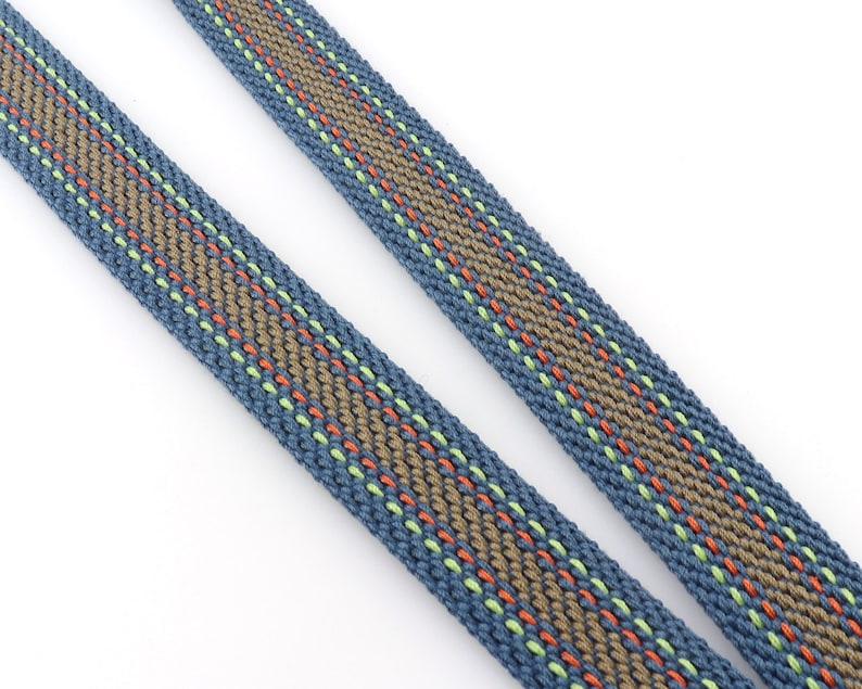 Blue Cotton Stripe Webbing1soft Webbing Woven - Etsy