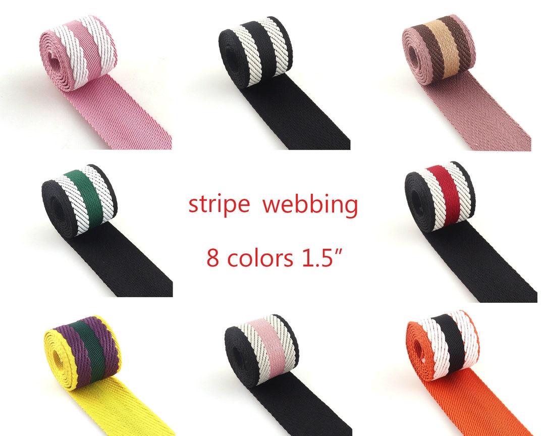Webbing Bag Strap Webbing by the Yard Woven Colorful Stripe Webbing 1.5 ...