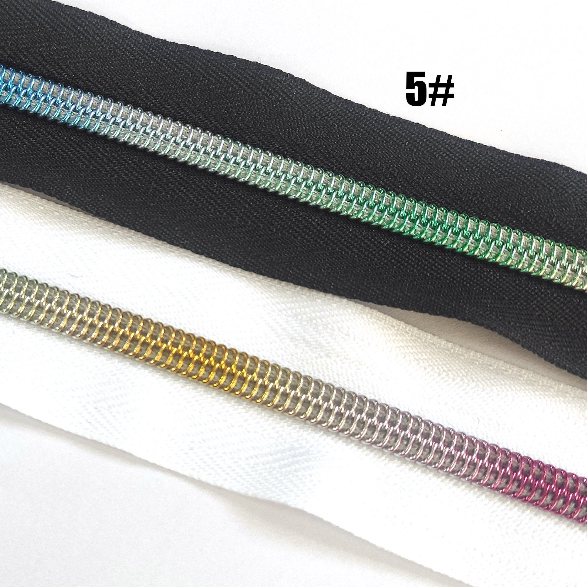 Nylon Coil Zippers No.5 Rainbow Colorful Metallic Teeth | Etsy