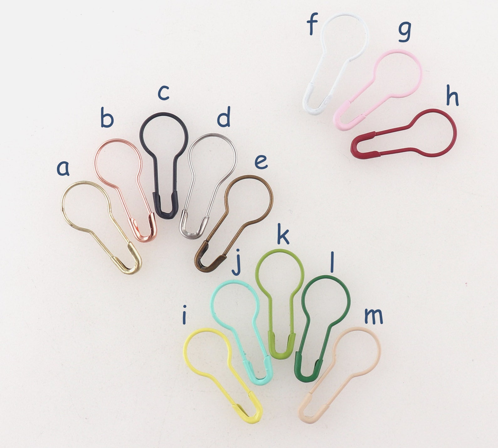 CHOOSE YOUR Color-mini Bulb Safety Pins Pear Shaped Mix Color - Etsy
