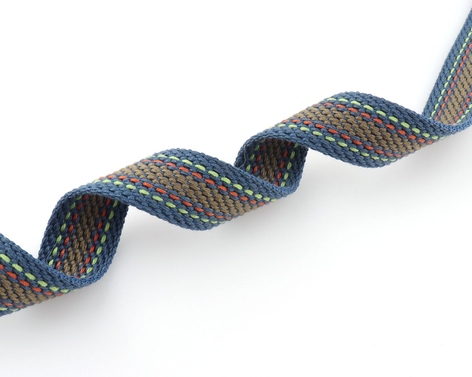 Blue Cotton Stripe Webbing1soft Webbing Woven | Etsy