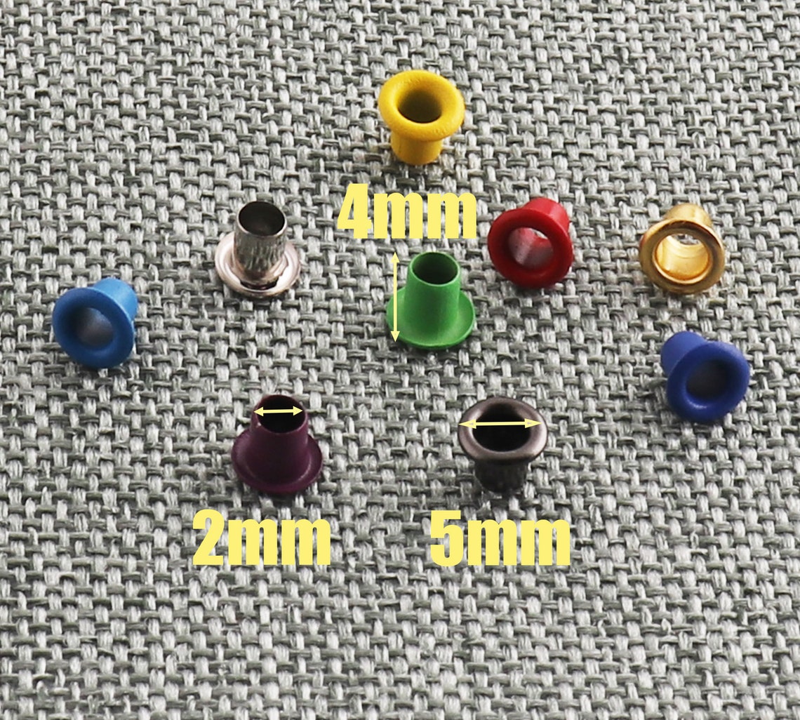 Colorful Grommets 2mm Eyelets 100pcs CHOOSE YOUR COLOR Small Grommets ...