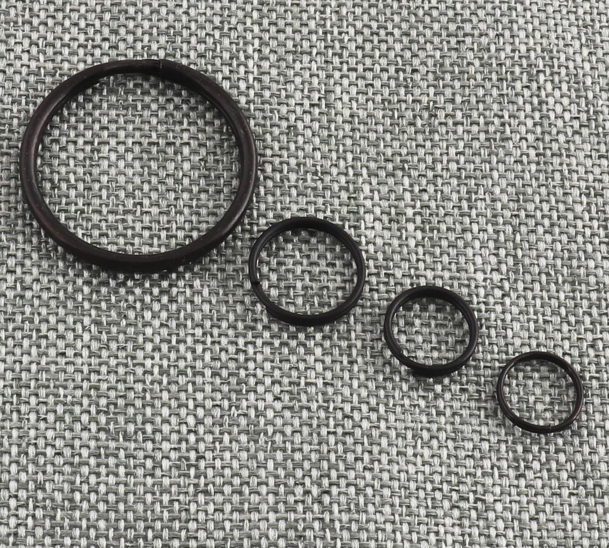 Black Split Ring 9/10/12/25mm Jump Ring Double Loop Key Chain | Etsy