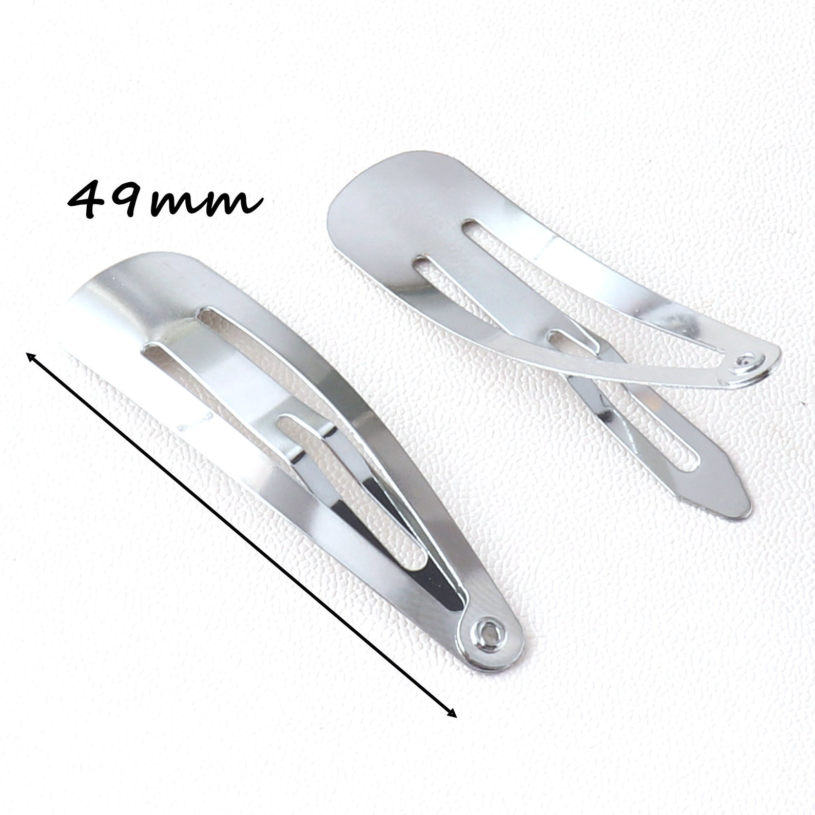 Snap Clips Silver Snap Hair Clips Mini Tear Drop Clips 31/39/49mm Clips ...