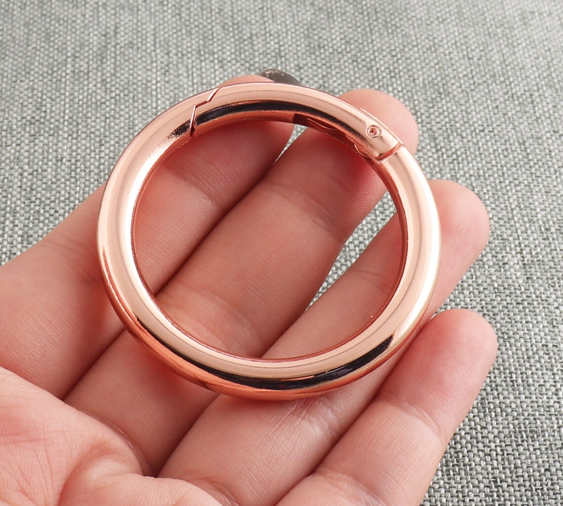Rose gold Spring Clasp 1.5 Round Spring Snap Clip Hook | Etsy