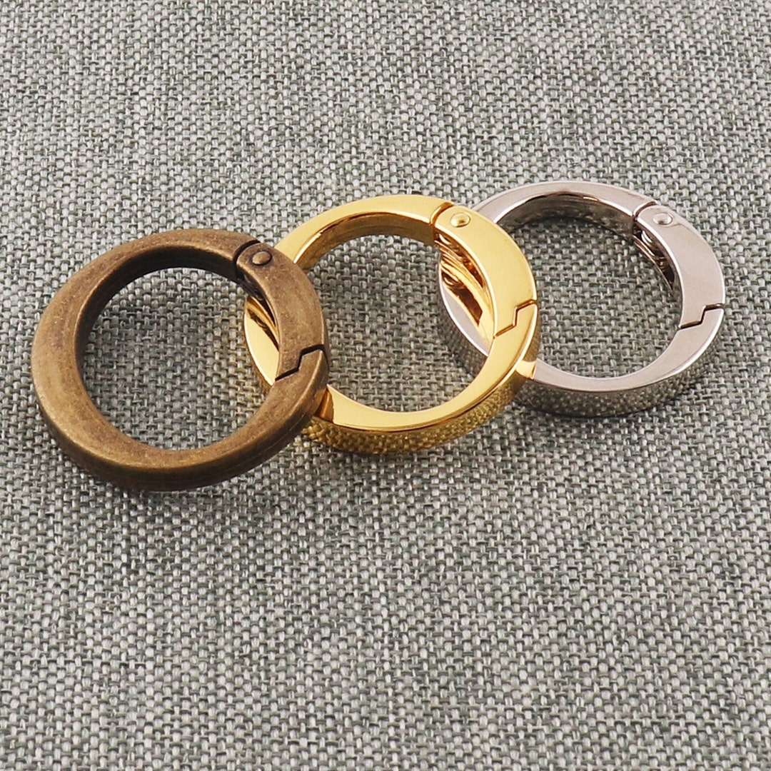 Round Carabiner Metal Spring Key Ring 30mm Oval Spring Snap Hook Clip ...